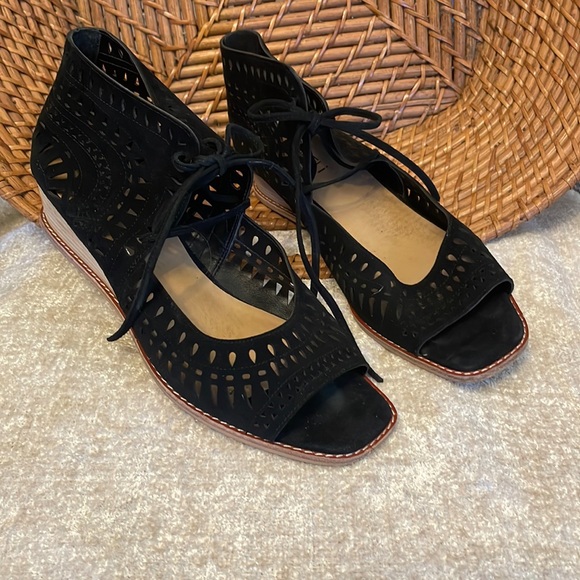 Vaneli | Shoes | Vaneli Black Suede Lattice Janice Sandal | Poshmark